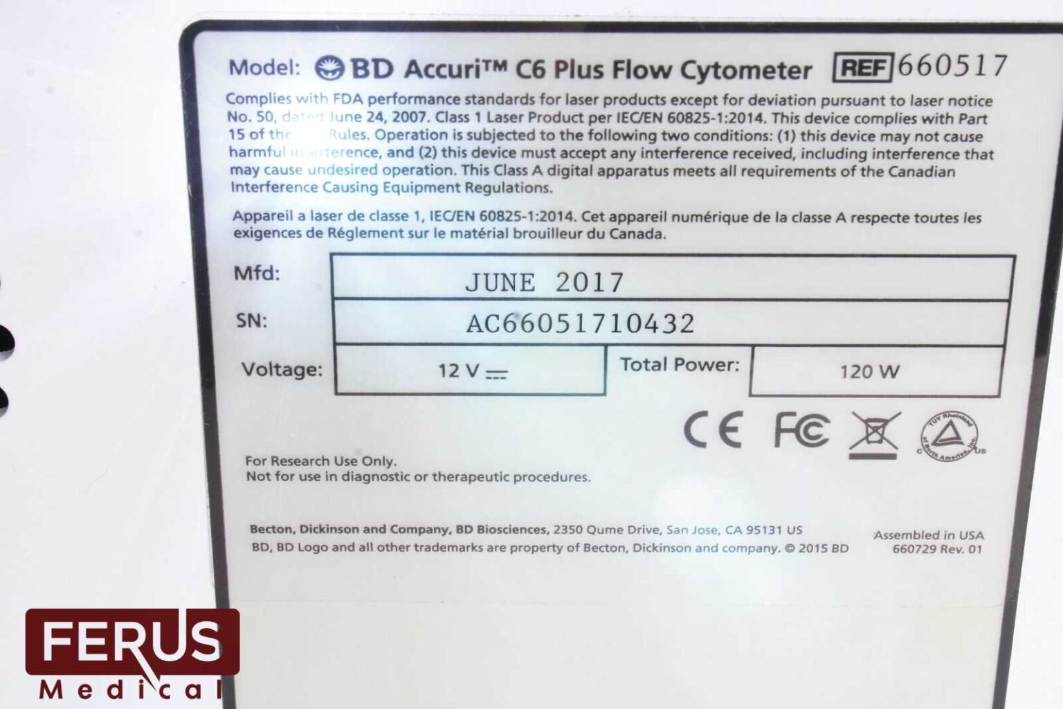 BD Accuri C6 Plus Flow Cytometer from BD Biosciences - ferusmedical.com